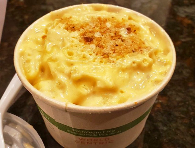 Mac and cheese that doesn't mess around &ndash; creamy, comforting, and topped with a golden crust that makes you want to protect it from others.