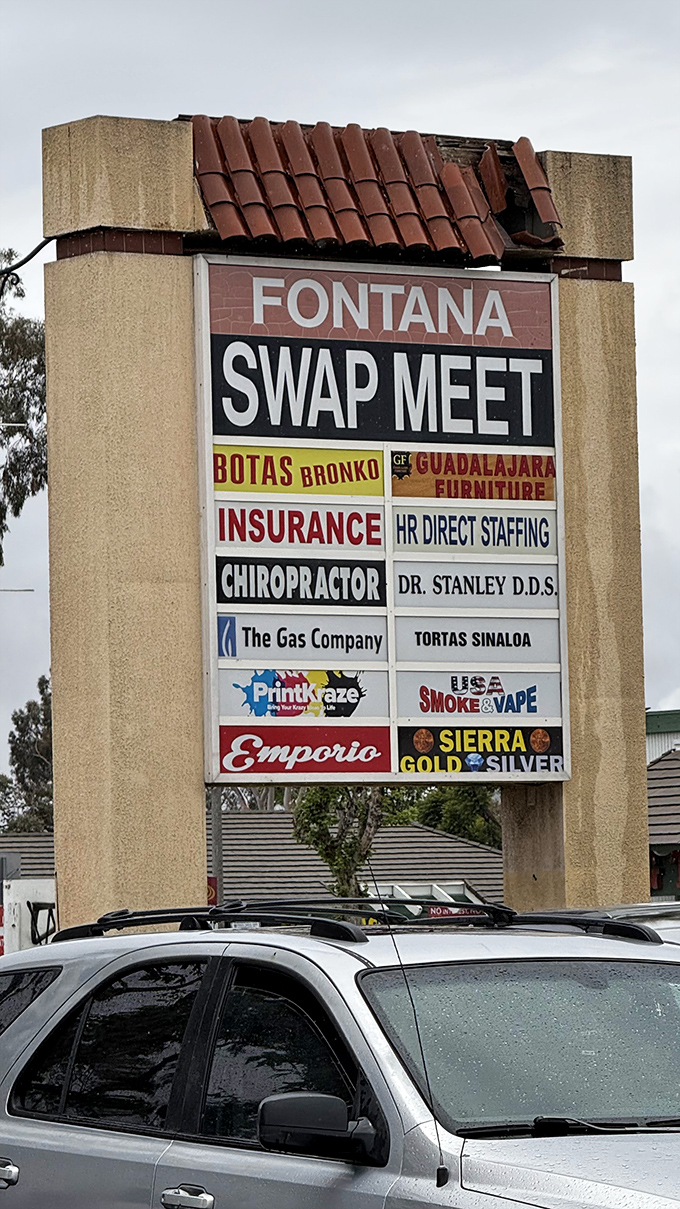 The roadside marquee reads like a small-town directory of dreams. From boots to gold, chiropractors to tortas&mdash;it's a one-stop life solution center. 