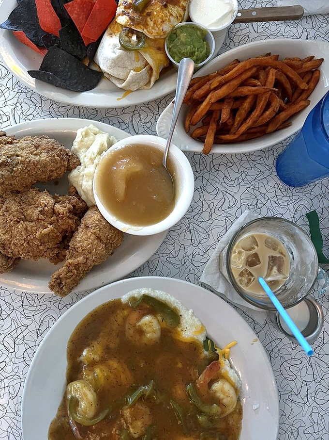 A feast fit for royalty but priced for mere mortals. From crispy fried chicken to shrimp-studded gumbo, this spread showcases Howley's range.
