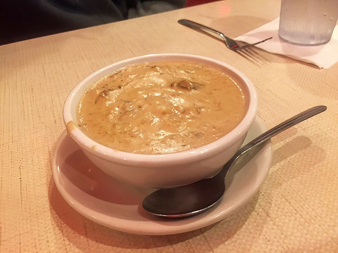The legendary mushroom soup that launched a thousand return visits. Creamy, earthy perfection that makes you want to hug the chef.