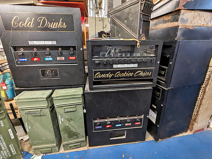 Yesterday's technology, today's conversation pieces. These vintage vending machines once dispensed cold drinks and candy for pocket change.