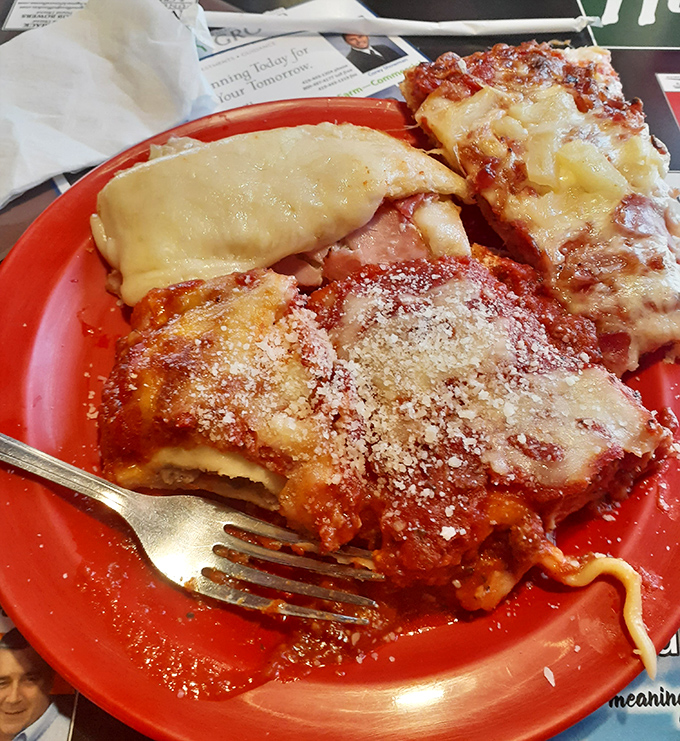 Lasagna that doesn't mess around – layers of pasta, sauce, and cheese that would make any Italian grandmother nod in silent approval.