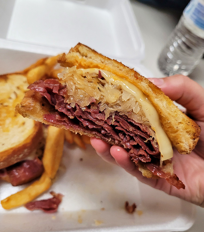 The Reuben's sophisticated cousin &ndash; a pastrami sandwich with melted cheese and sauerkraut that would make a New York deli nod in respect. Florida's answer to Carnegie Hall.