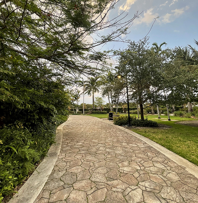 The winding pathway builds anticipation like the opening credits of your favorite fantasy epic.