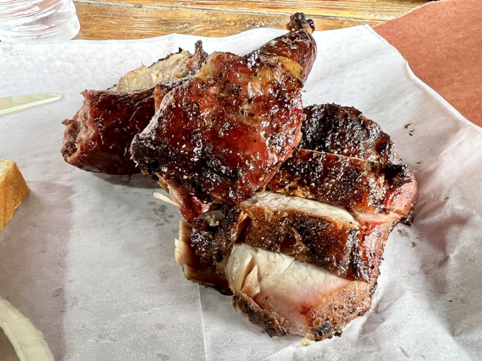 Smoked chicken that makes you question everything you thought you knew about poultry &ndash; gloriously burnished skin hiding meat so juicy it's practically indecent.