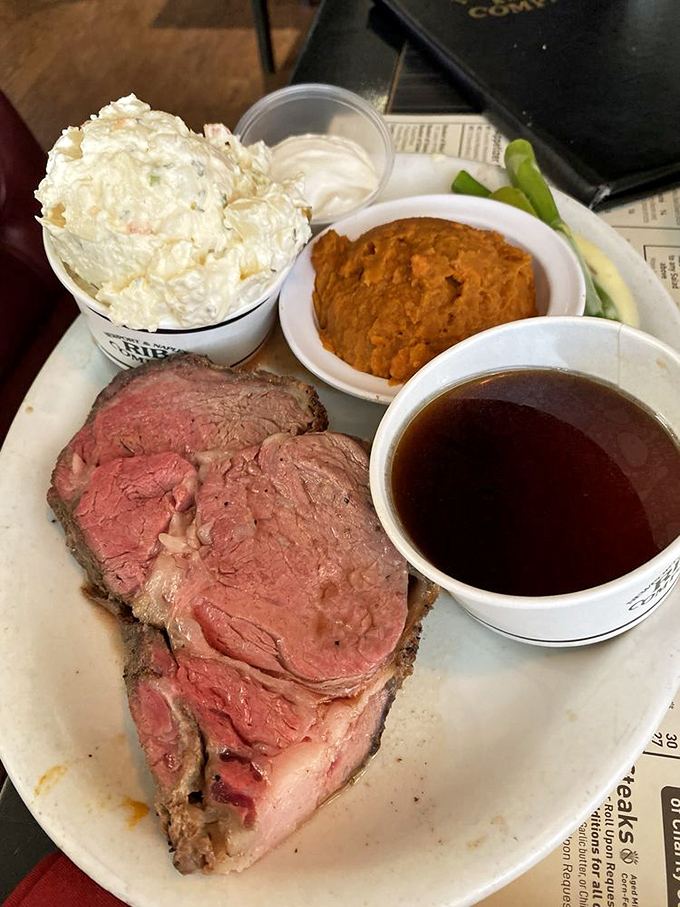 Prime rib so perfectly pink it deserves its own paint swatch name. "Medium-rare magnificence" has a nice ring to it.