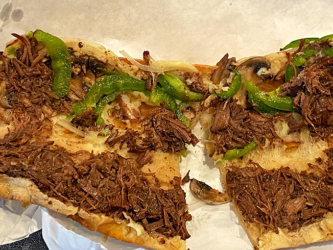 Behold the roast beef sandwich in its natural habitat &ndash; tender, shredded beef nestled in that perfect bread. This is what sandwich dreams are made of.