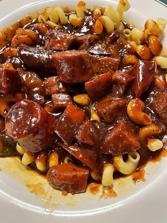 This hearty sausage stew isn't just comfort food&mdash;it's therapy in a bowl. Those chunks of sausage swimming in rich gravy demand to be savored.