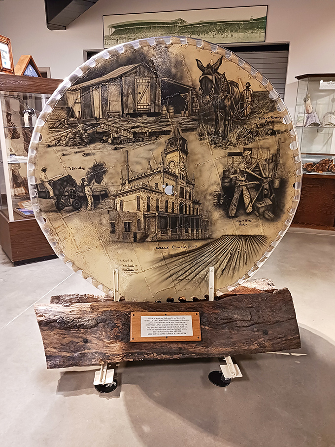 Prison artistry at its finest&mdash;this intricate circular display showcases the remarkable talent that flourishes even in the most restrictive environments.