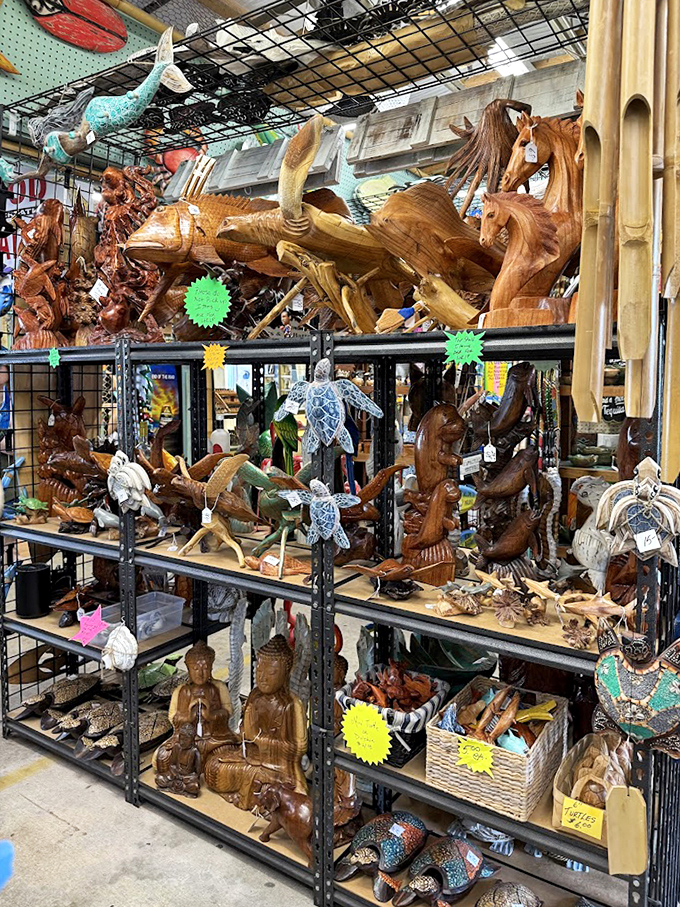 Woodcarver's fantasy land&mdash;from majestic sea turtles to serene Buddhas, these handcrafted treasures bring natural artistry into any home.