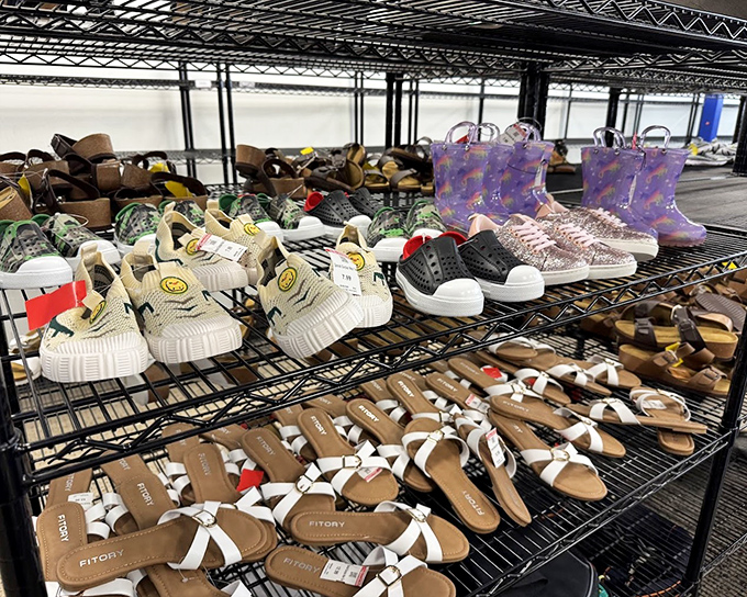 Shoe paradise where fashion meets frugality. Those pristine white sneakers and glittery party boots have barely touched pavement before landing here.
