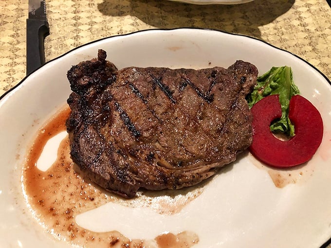 This perfectly grilled sirloin proves the Hickory Log masters more than just barbecue, delivering steakhouse quality in small-town Missouri.