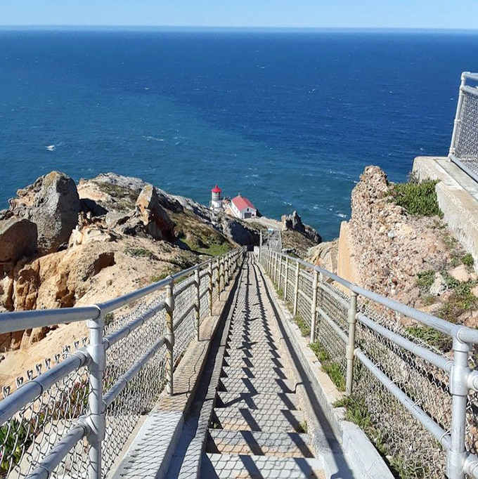 The stairway to heaven? Not quite&mdash;it's the stairway back up from the lighthouse, where every step reminds you how much you love your couch.