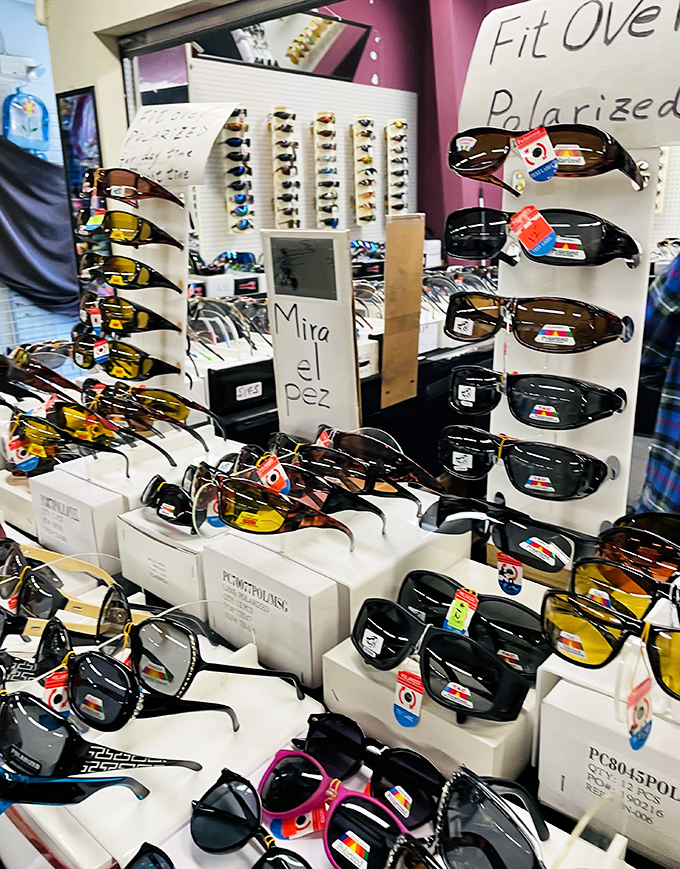 Sunglasses as far as the eye can see—which is pretty far when you're not squinting in the Florida sunshine.