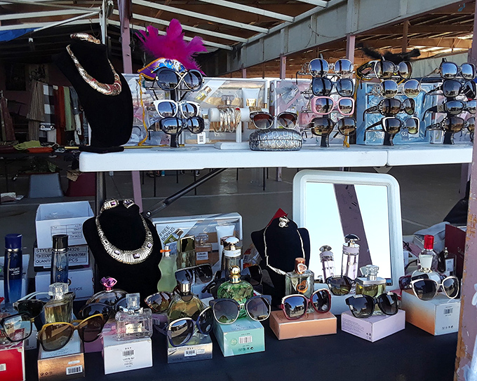 Sunglasses galore! Finding your perfect pair here is like dating&mdash;try on twenty duds before discovering the one that makes your face look fabulous.