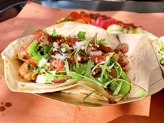 Barbecue meets California in this taco masterpiece. It's what happens when Texas and Mexico have a delicious diplomatic summit.