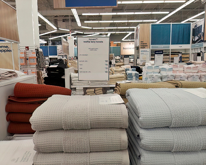 The towel section: where "just browsing" turns into "complete bathroom renovation" faster than you can say "Egyptian cotton."