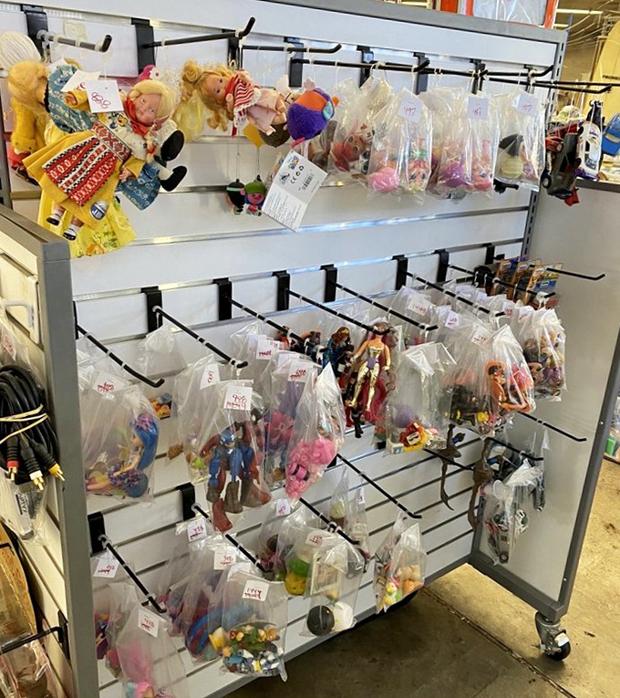 Childhood dreams packed in plastic, ready to unleash imagination at bargain-basement prices once again.