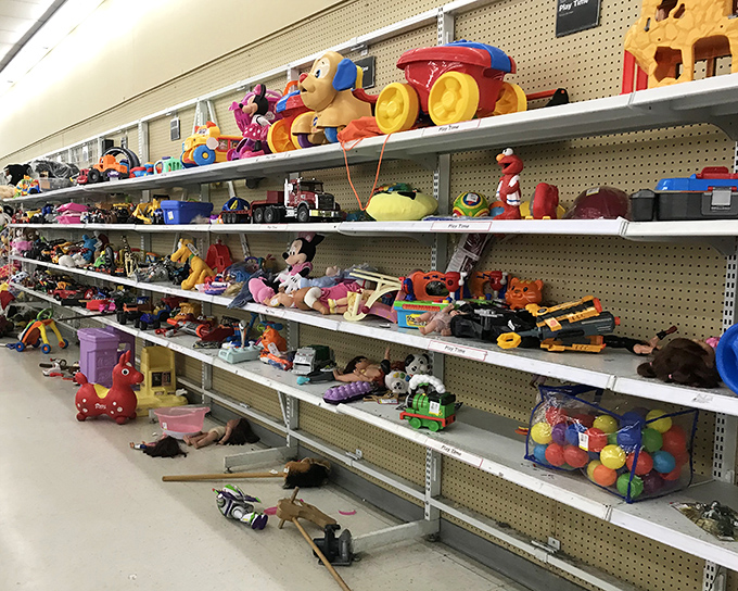 Toy archaeology at its finest. Dig through these shelves and unearth childhood memories alongside treasures for the next generation of imaginative minds.