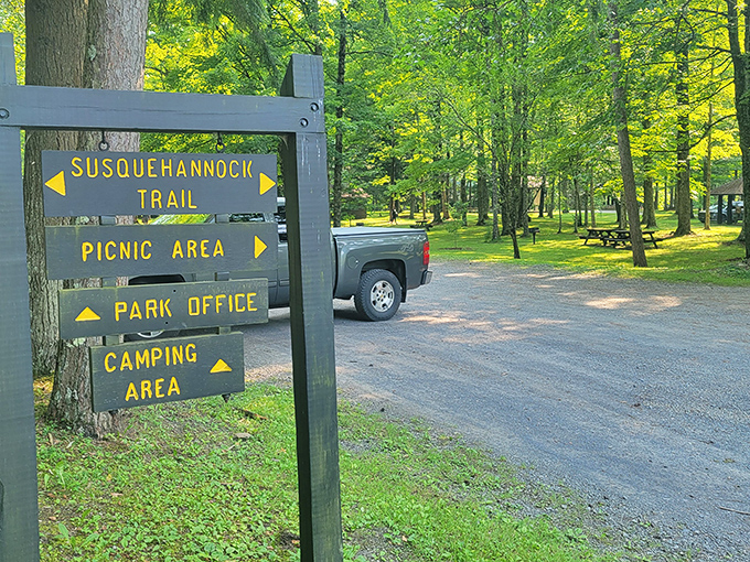 Trail markers point the way to adventure, or at least to a pleasant walk that won't require rescue helicopters.