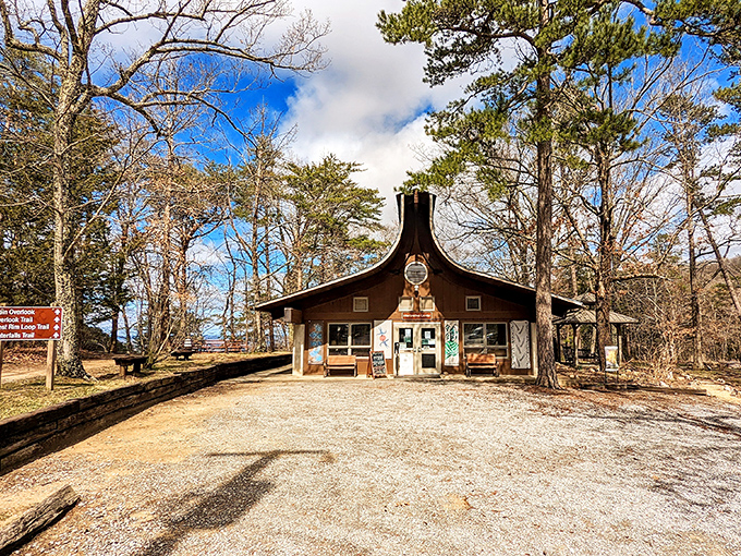 The visitor center welcomes you like a friendly neighbor, ready to share all the canyon's best-kept secrets.