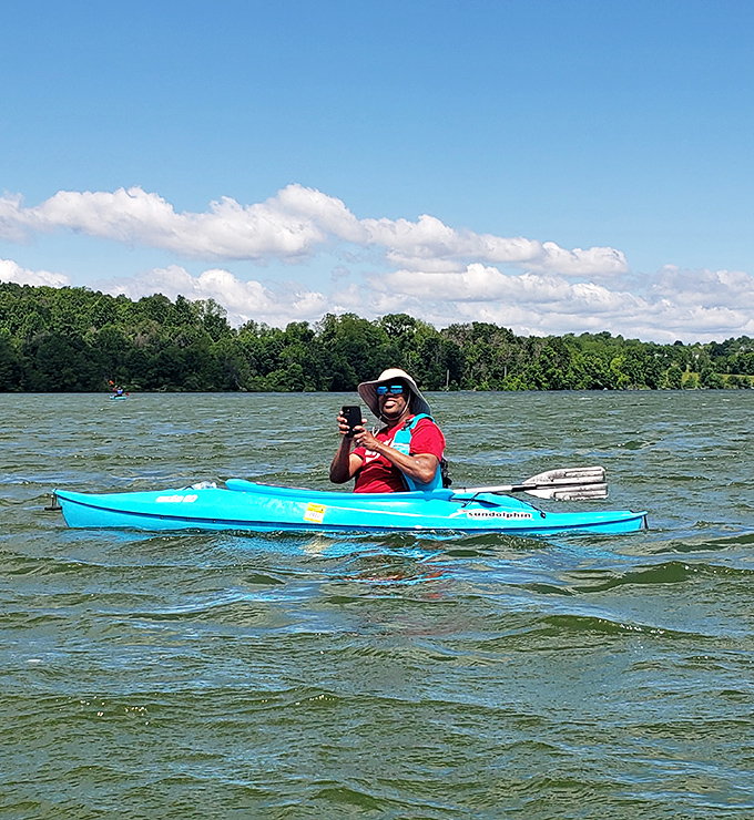 Happiness is a blue kayak on a bluer lake. At Marsh Creek, even beginners find their sea legs on these forgiving waters.