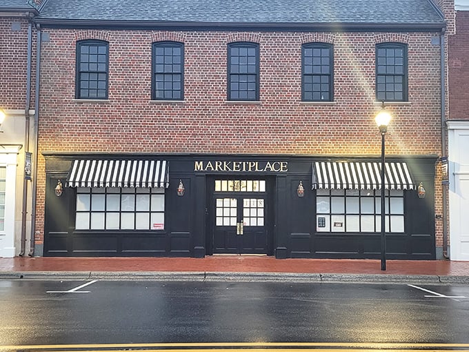 Those classic striped awnings and brick facade create downtown charm that would make Andy Griffith feel right at home.