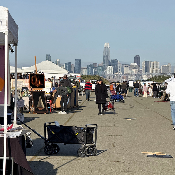 Former airplane hangars now house California's premier antique fair, where history comes alive through countless vintage treasures.
