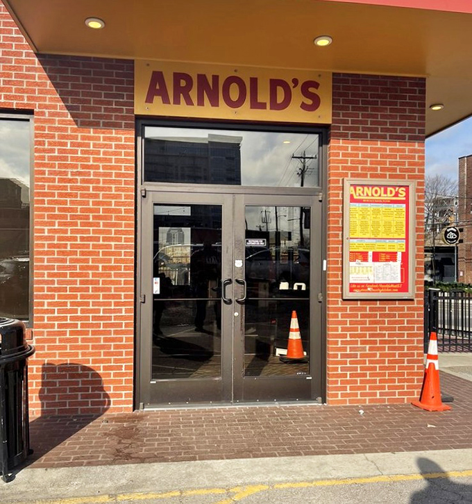 Arnold's red-trimmed entrance leads to cafeteria-style comfort food that's been warming Nashville hearts for generations.