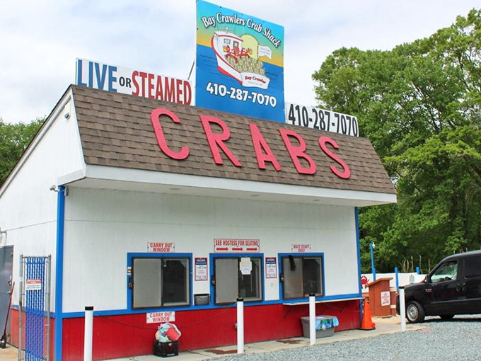 Red, white, and blue simplicity signals serious crab business at this North East seafood standout.