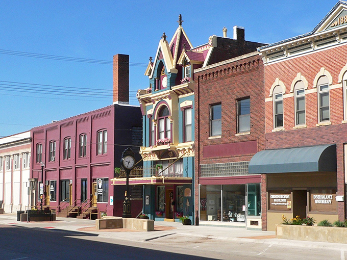 Beatrice's colorful downtown buildings pop against the blue Nebraska sky &ndash; a cheerful reminder that retirement doesn't require big-city prices.