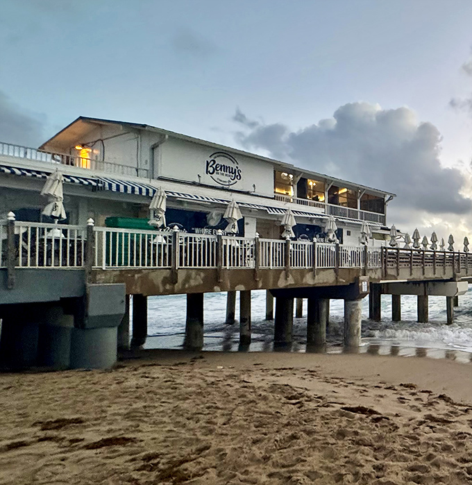 Dining on a pier means 360-degree ocean views and the gentle sound of waves below.