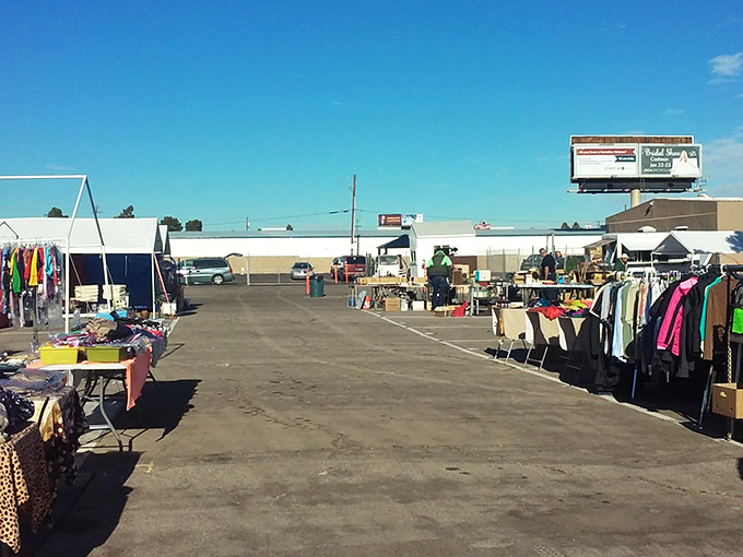 Wide open spaces filled with possibilities. Boulder Highway's outdoor market transforms parking lots into opportunity zones.