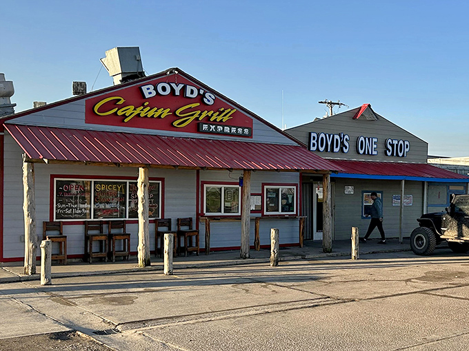 Boyd's red roof signals "seafood alert!" This one-stop shop proves great Cajun cooking can happen anywhere in Texas.