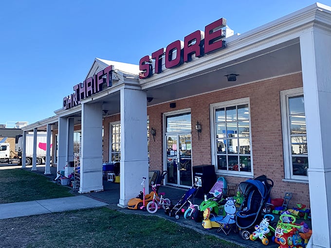 When toys and treasures overflow onto the sidewalk, you know serious bargain hunting adventures await inside those doors.