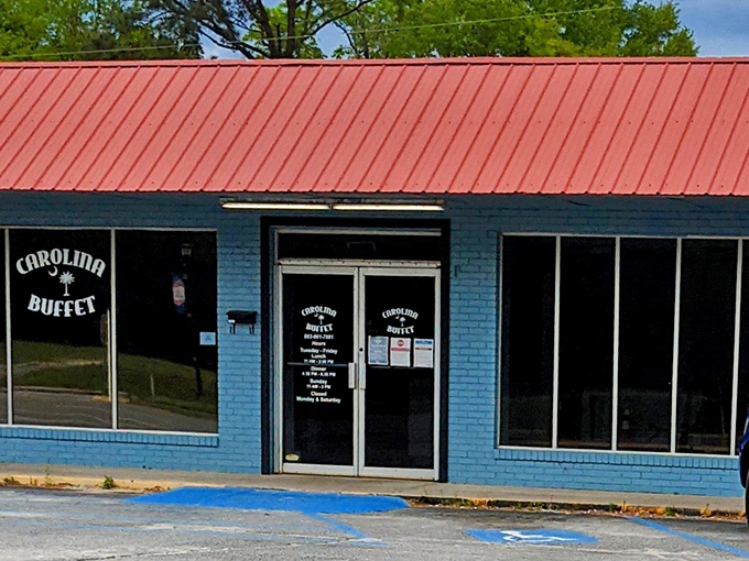 Carolina Buffet's blue exterior might be modest, but inside awaits a treasure trove of Southern comfort foods and sweet finishes.