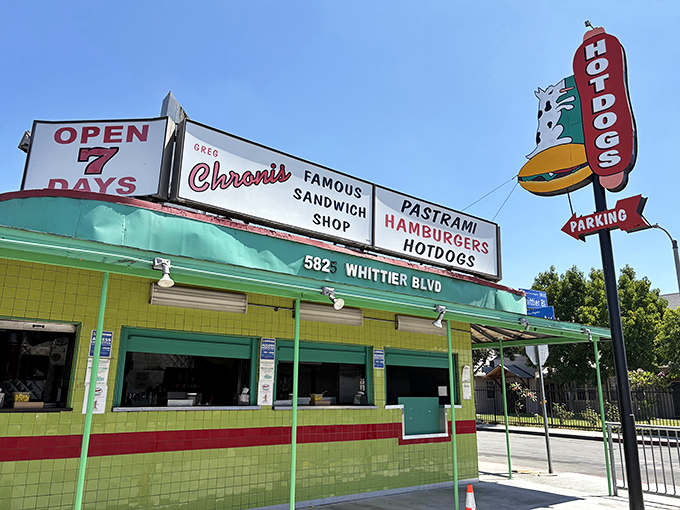 That green-tiled storefront isn&rsquo;t just bold &ndash; it&rsquo;s a gateway to pastrami paradise.