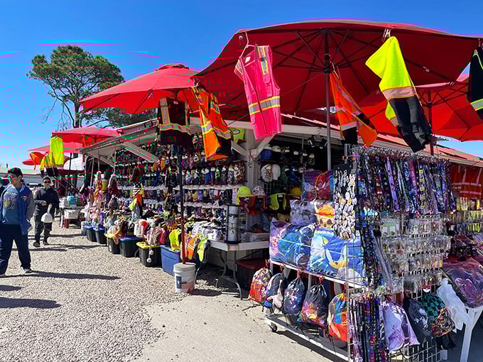 Those red umbrellas create a marketplace that feels like a fiesta, where every vendor has stories to share.