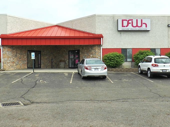 Stone accents and modern design prove that discount shopping can happen in surprisingly elegant surroundings.