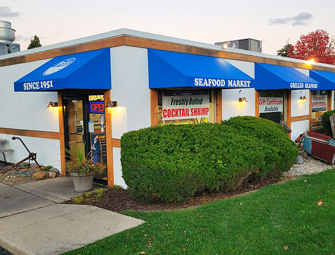 Don's Dock's blue awnings have been sheltering seafood treasures since 1951 &ndash; a suburban oasis for the fish-obsessed.