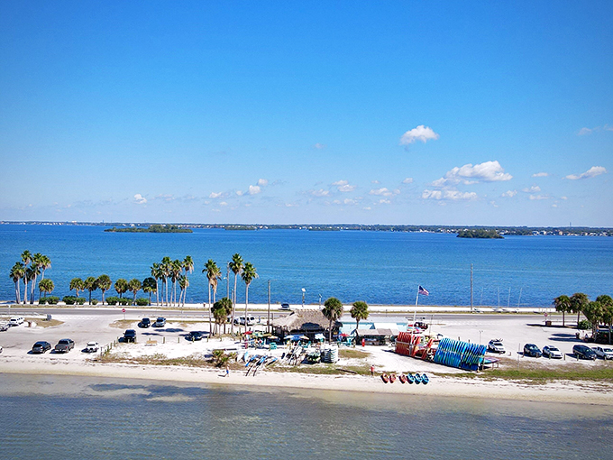 Fort De Soto's pristine beaches stretch endlessly, offering sugar-white sand and turquoise waters without the crowds.