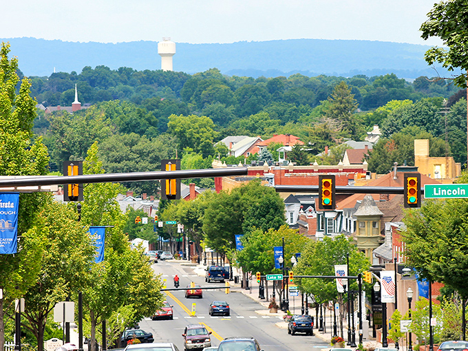Ephrata's brick buildings whisper stories of colonial America through their weathered, dignified facades.