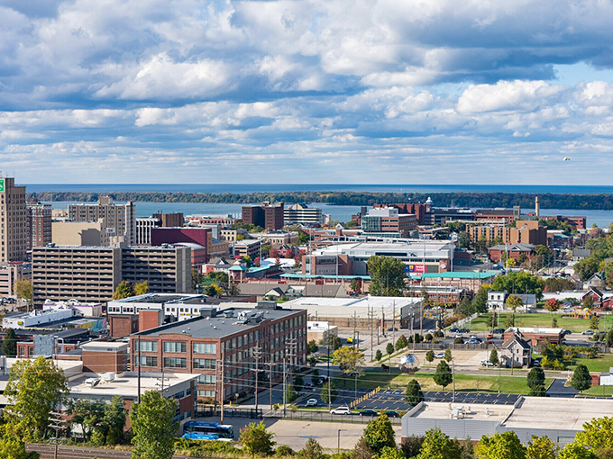 This aerial view shows why Erie residents never need expensive vacations to feel refreshed.