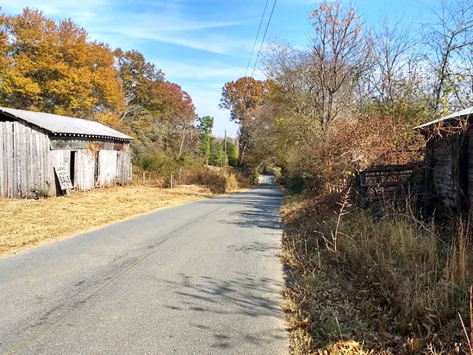 Rustic charm meets lottery dreams in this weathered storefront that's seen decades of hopeful visitors.