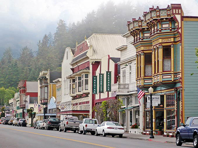 Ferndale's Victorian beauties dressed up like they're heading to the fanciest barn dance ever. 