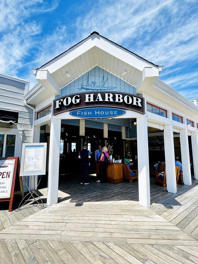 Pier dining with Golden Gate views - where San Francisco's fog meets the freshest Dungeness crab imaginable.