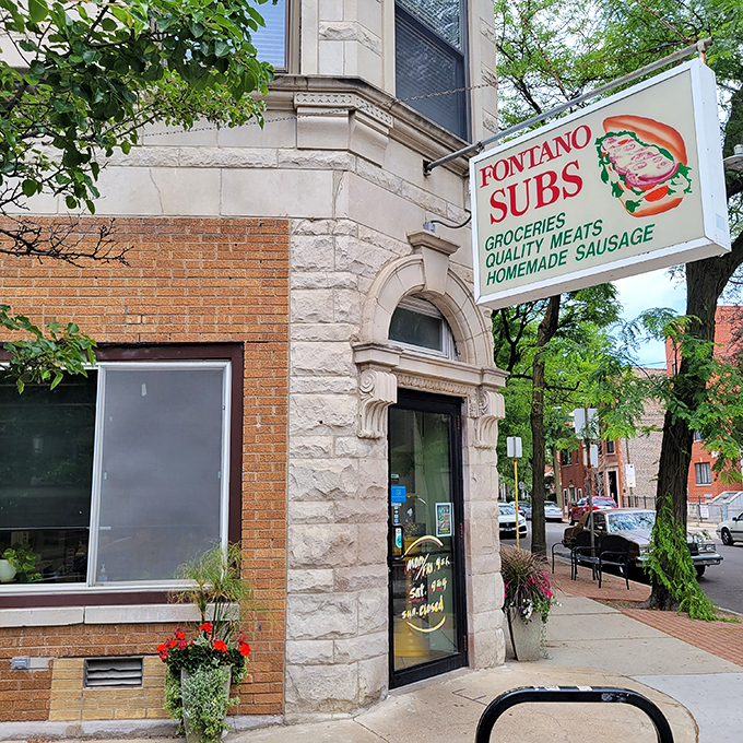 Fontano's corner location looks like it stepped out of a classic Chicago neighborhood movie scene.