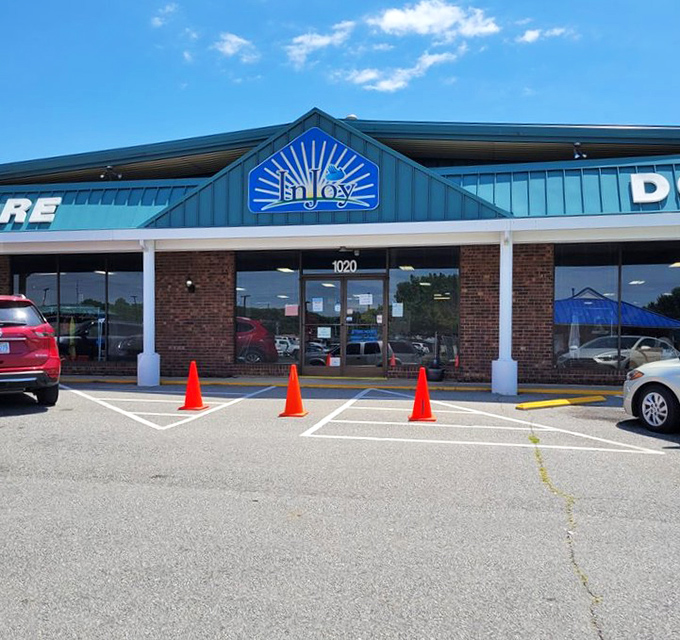 The Thrift Shoppe's humble brick exterior conceals a universe of unexpected discoveries and delightful deals.