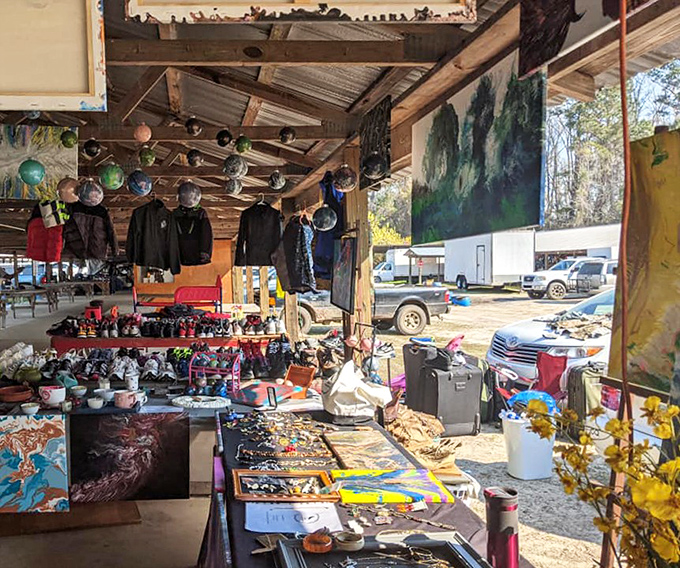 Here's where rustic charm meets serious collecting, creating a covered marketplace that feels like exploring your coolest uncle's garage sale.