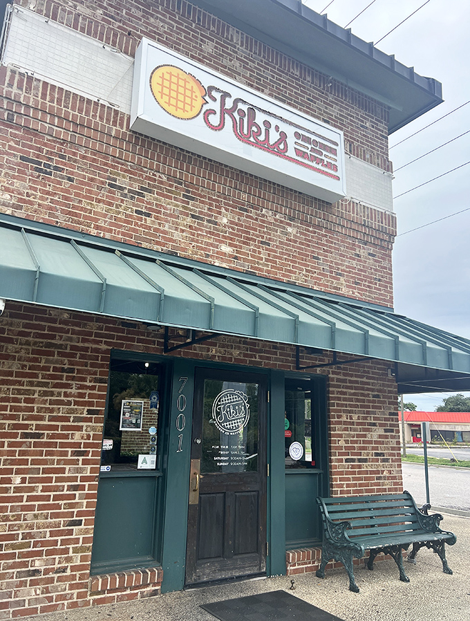 Behind that brick facade and simple sign lies chicken and waffle paradise. Your breakfast-meets-dinner dreams come true!